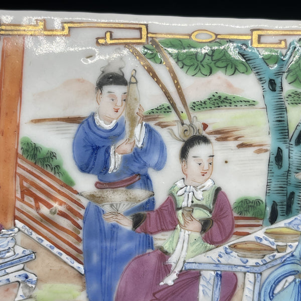 19th C. Chinese Export Canton Famille Rose Mandarin Box & Cover | Room ...