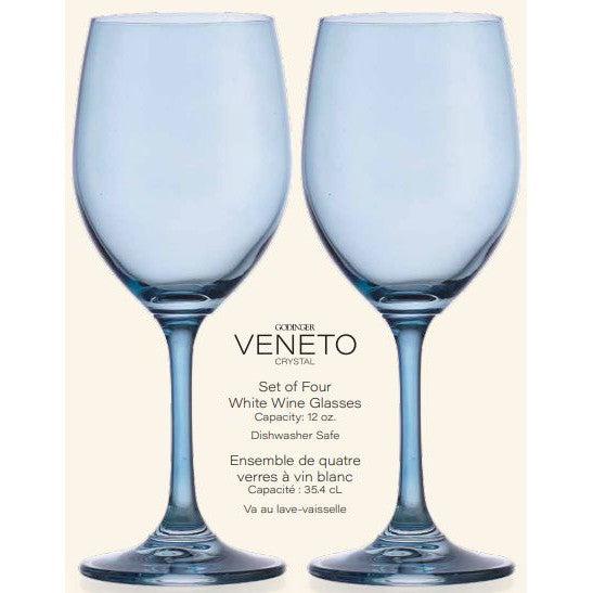 Godinger - Set of Four Veneto White Wine Glasses: Ballet | Room Tonic